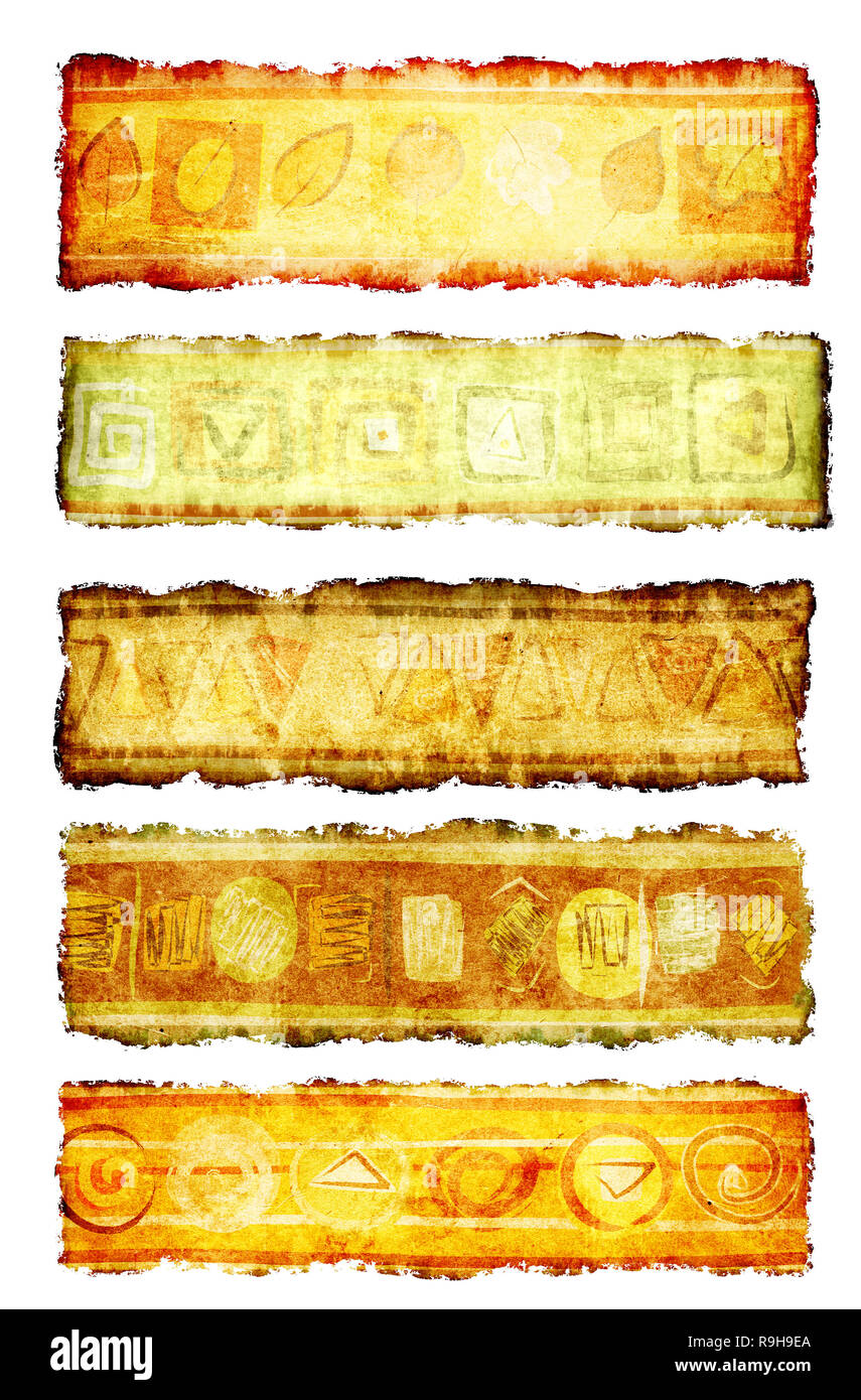 Collection grunge banners with old paper texture Stock Photo - Alamy