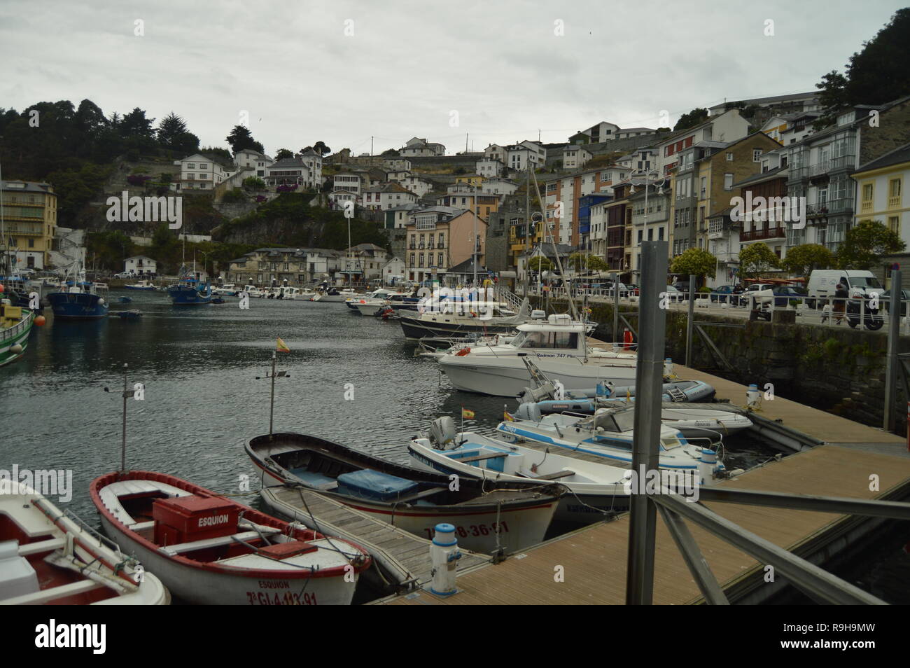 Wonderful Port Of Luarca With Infinity Of Colorful Fishing Vessels ...
