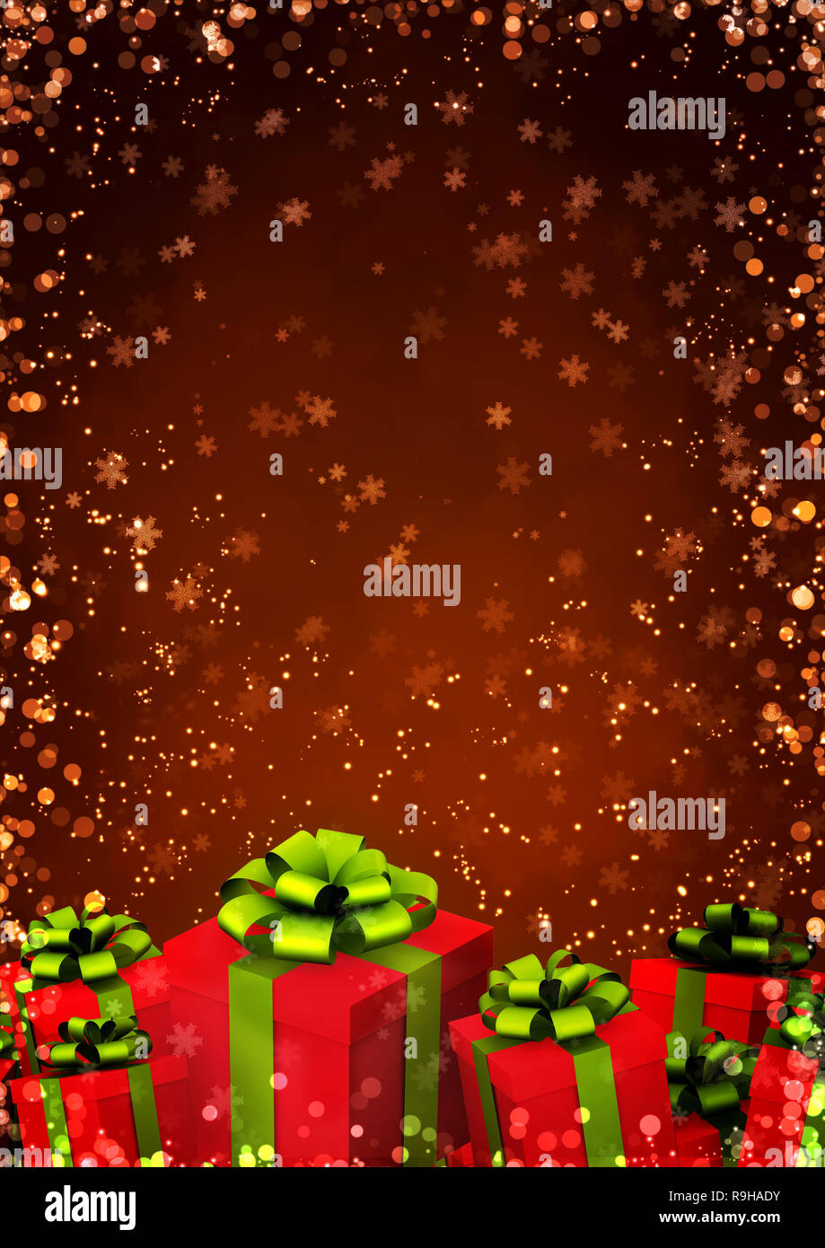 Vertical background with christmas gifts Stock Photo - Alamy