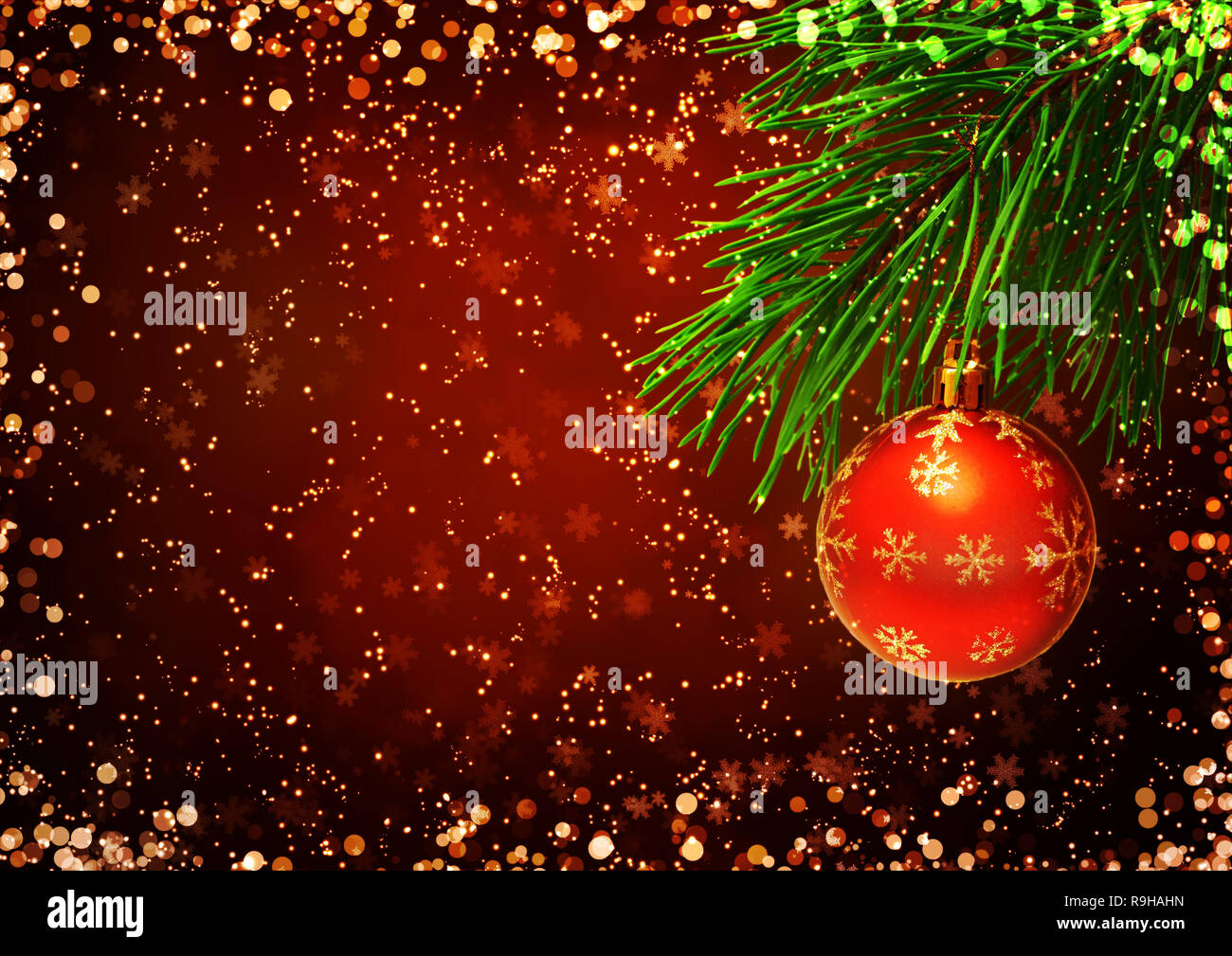 Horizontal background with christmas ornament Stock Photo - Alamy