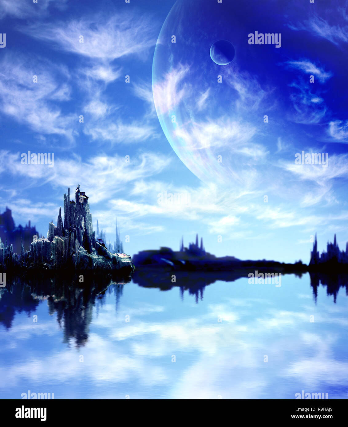 Collage - landscape in fantasy planet Stock Photo - Alamy