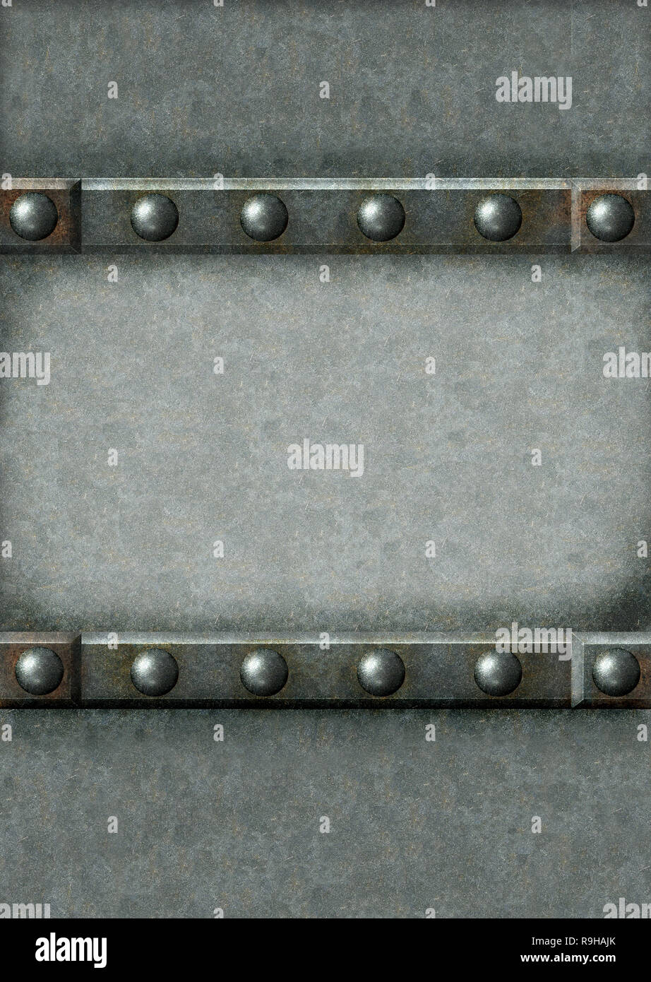 Grunge background with metal frame and rivets Stock Photo - Alamy