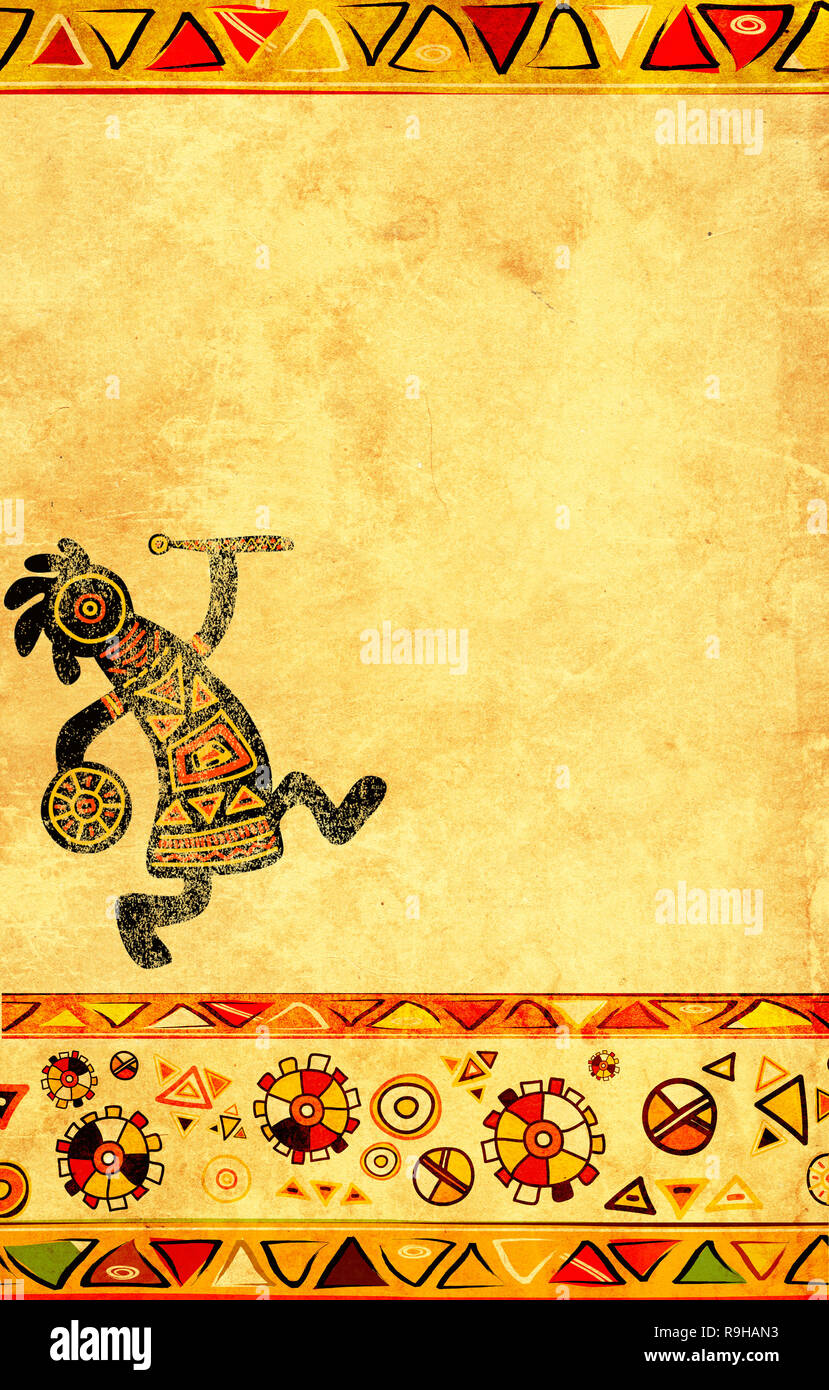 Dancing musician. African traditional patterns Stock Photo - Alamy