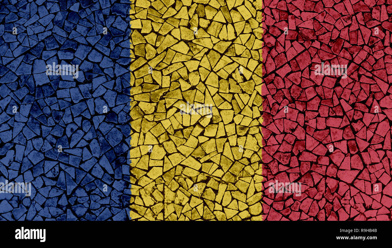 Mosaic Tiles Painting of Romania Flag, Background Texture Stock Photo ...