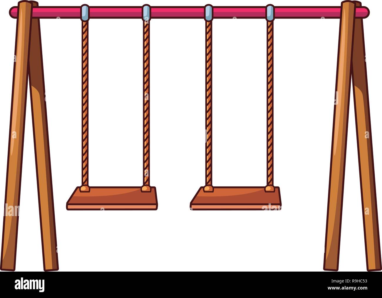 Wooden swing for kids Stock Vector Image & Art - Alamy