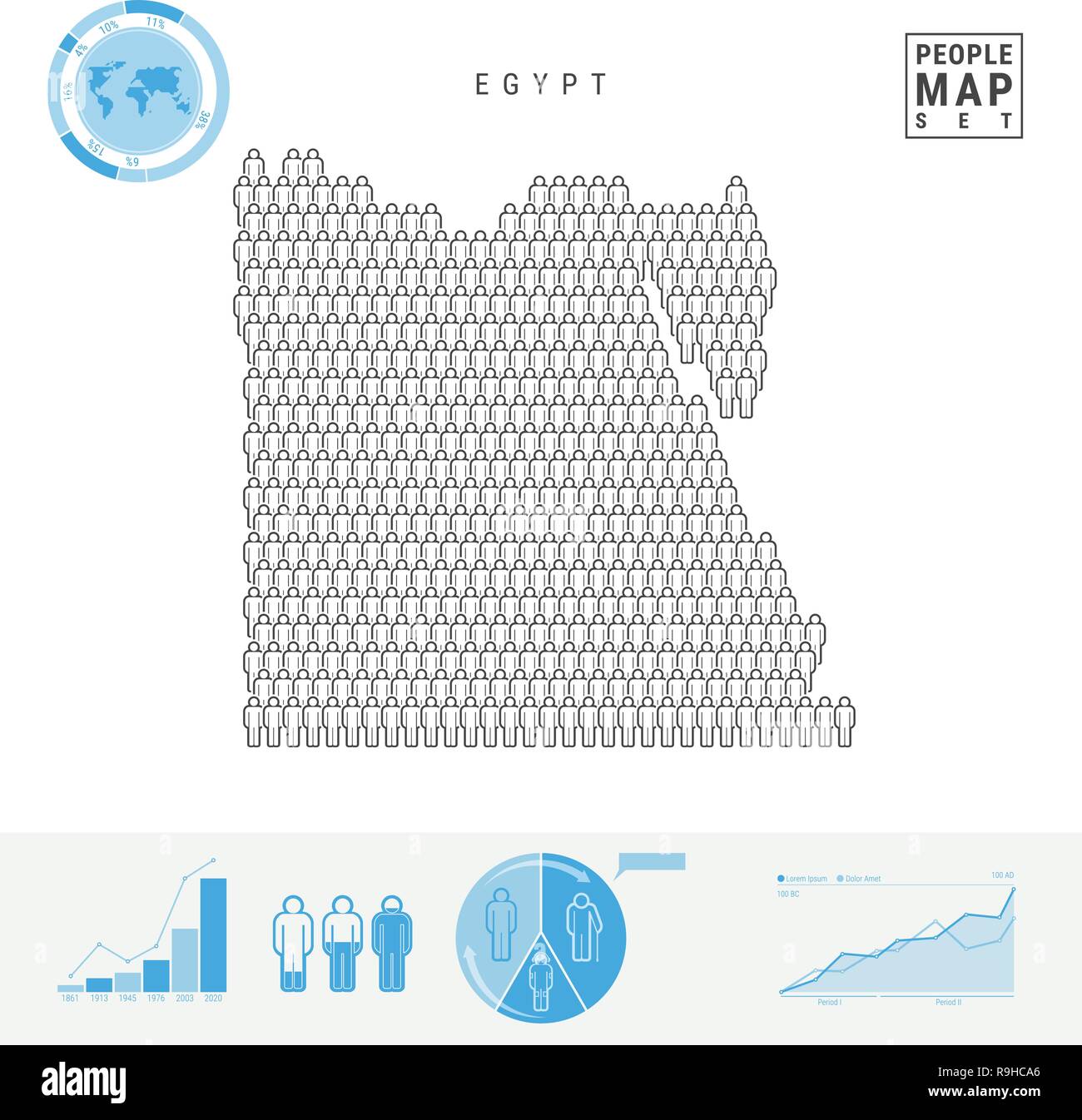 Egypt People Icon Map. People Crowd in the Shape of a Map of Egypt ...