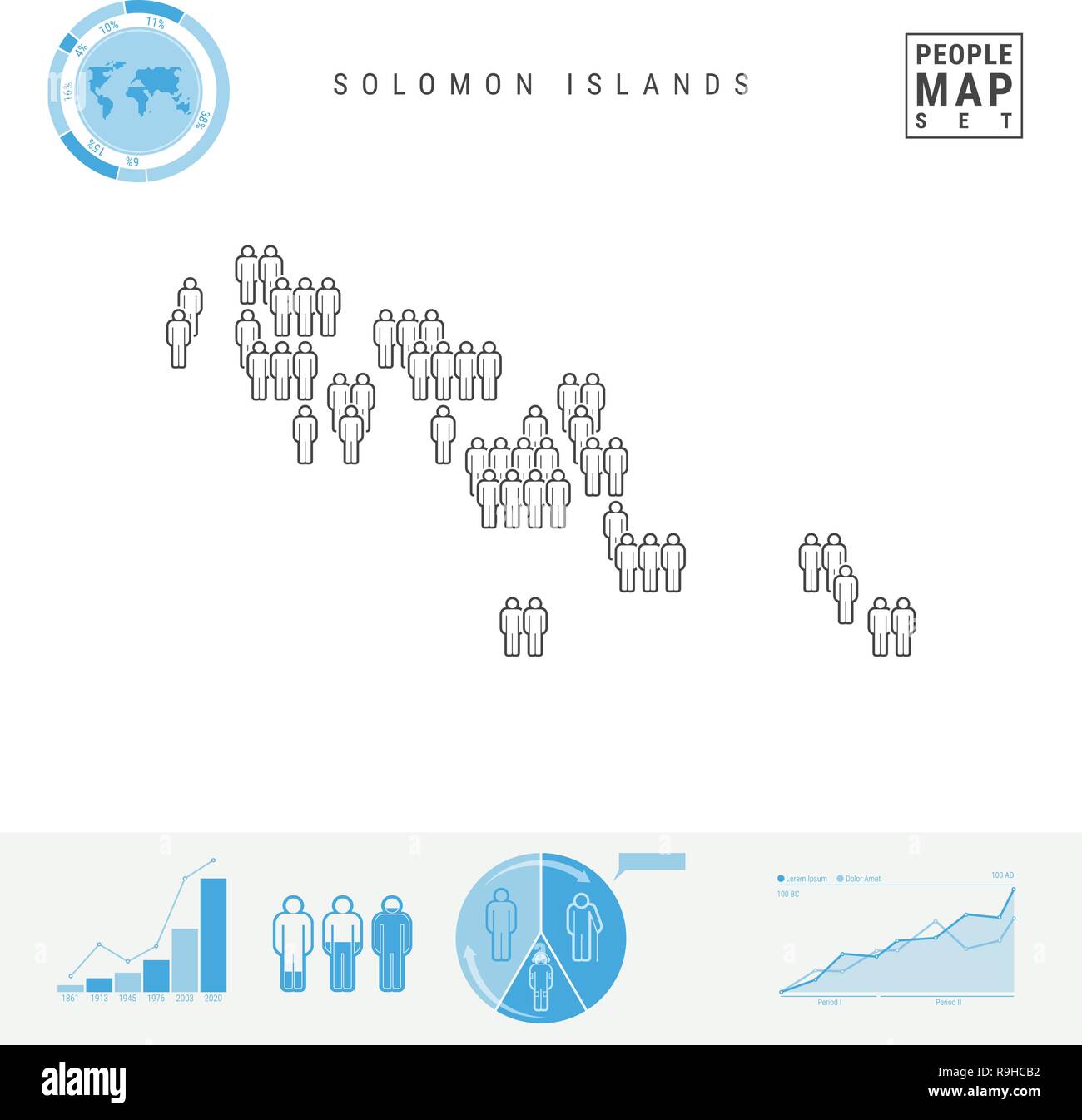Solomon Islands People Icon Map. People Crowd in the Shape of a Map of ...