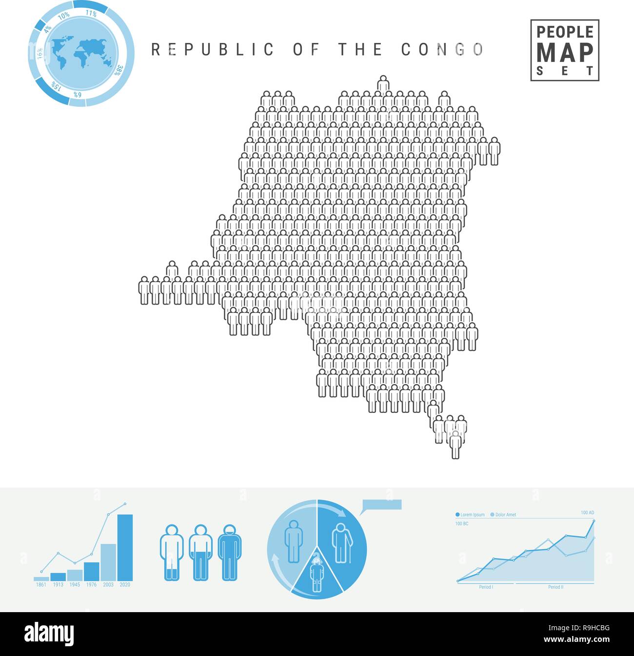 Republic of the Congo People Icon Map. People Crowd in the Shape of a ...