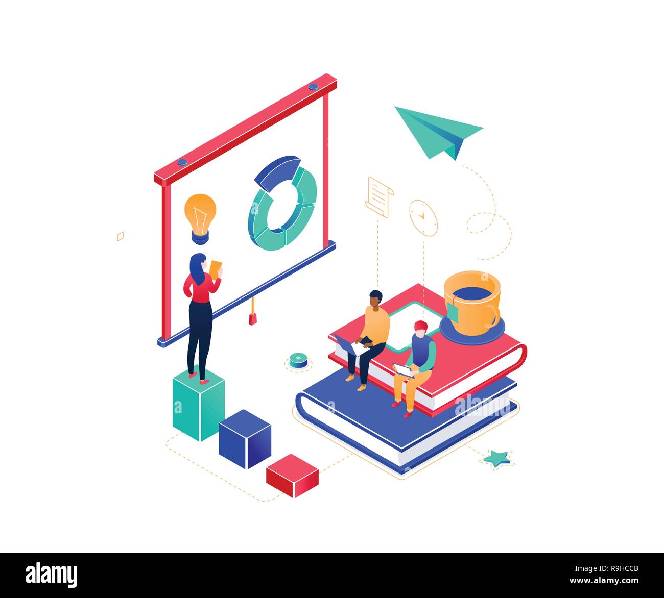 Business coaching - modern colorful isometric vector illustration Stock ...