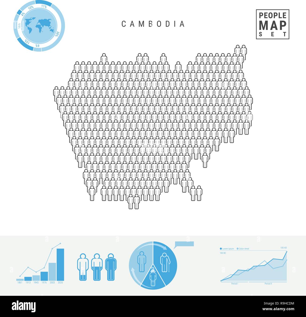 Cambodia population map Stock Vector Images - Alamy