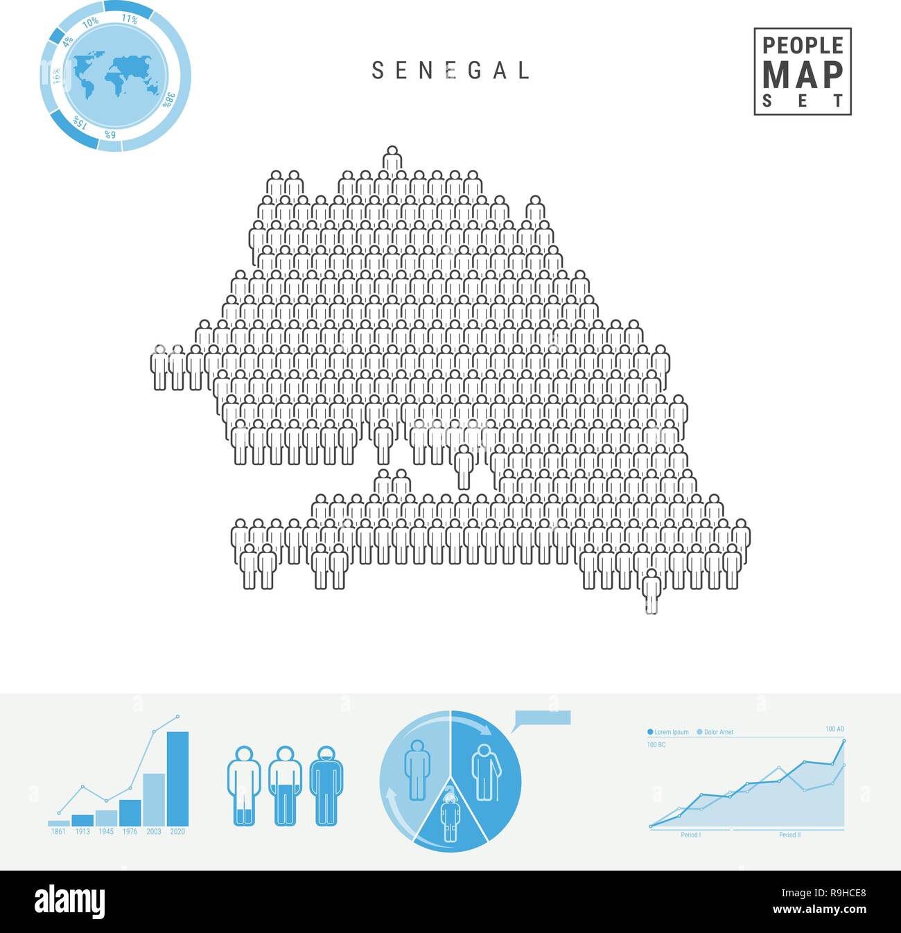 Senegal People Icon Map. People Crowd in the Shape of a Map of Senegal ...