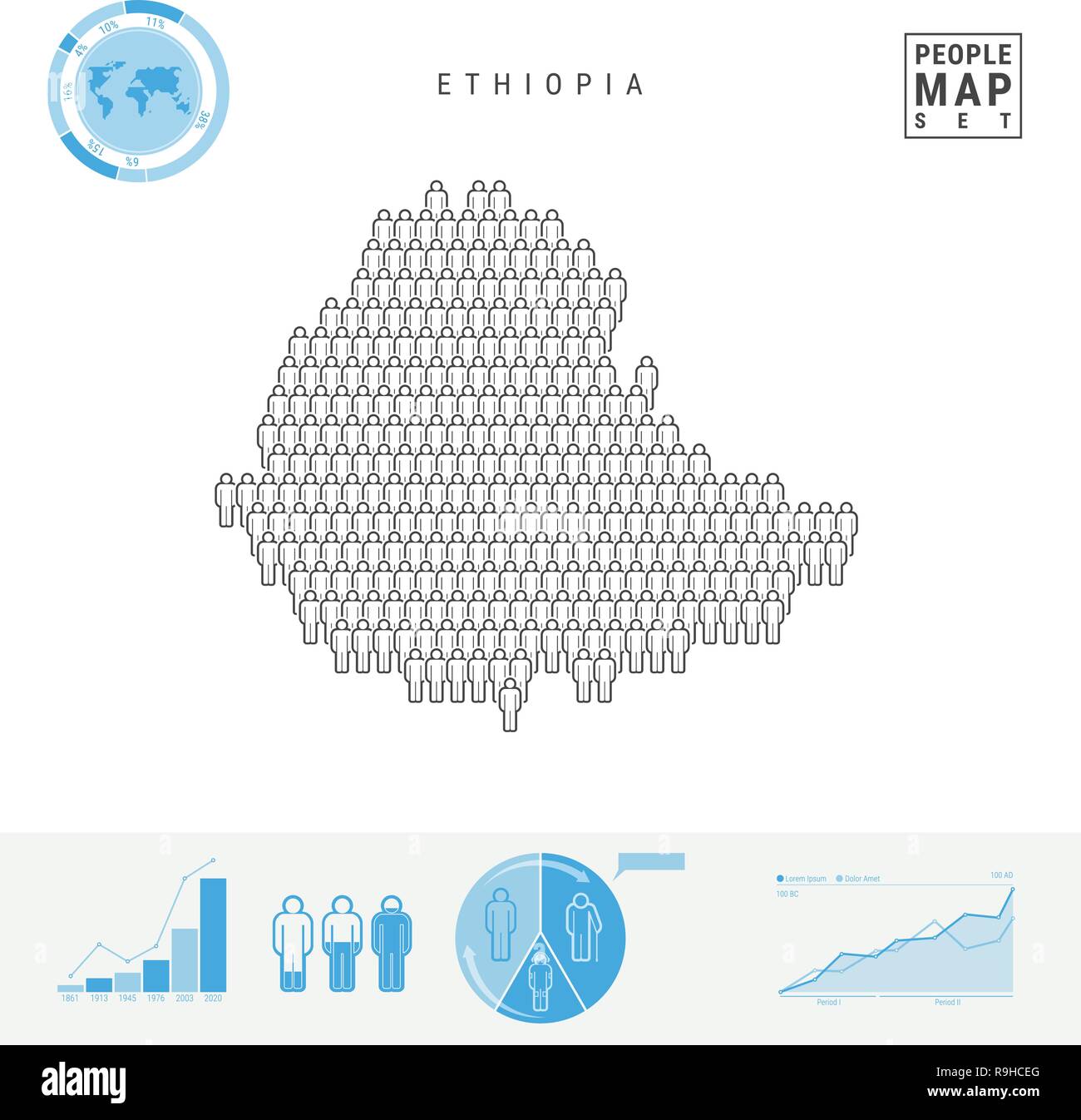 Ethiopia People Icon Map. People Crowd in the Shape of a Map of ...