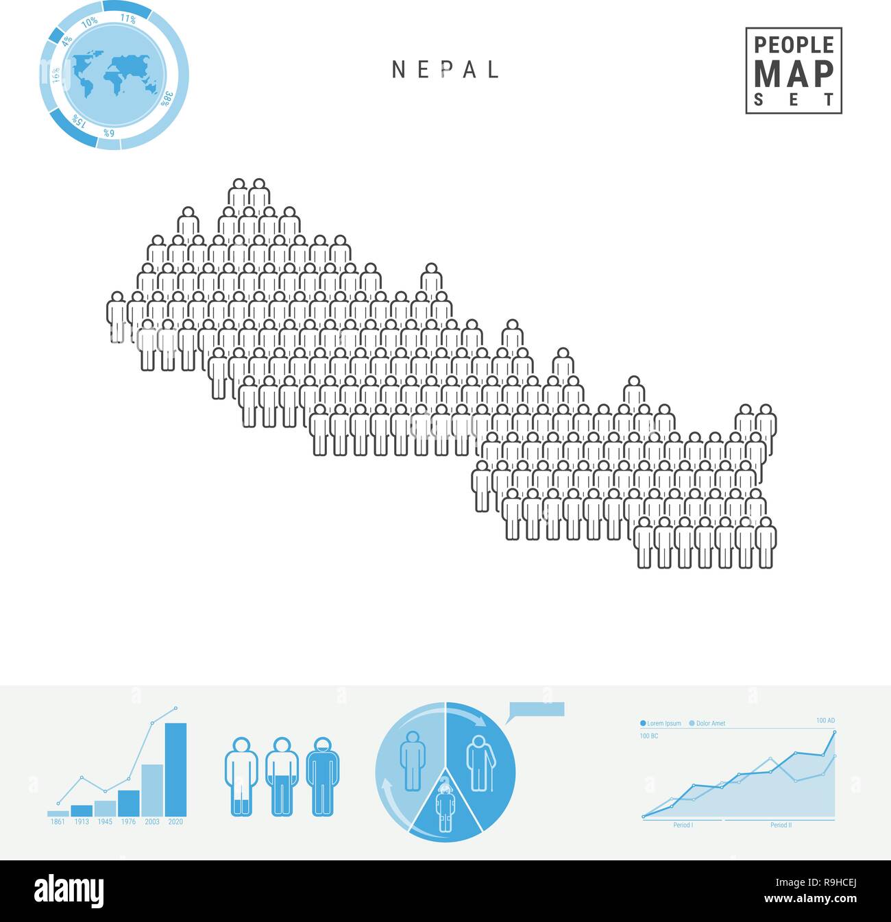 Nepal People Icon Map. People Crowd in the Shape of a Map of Nepal ...