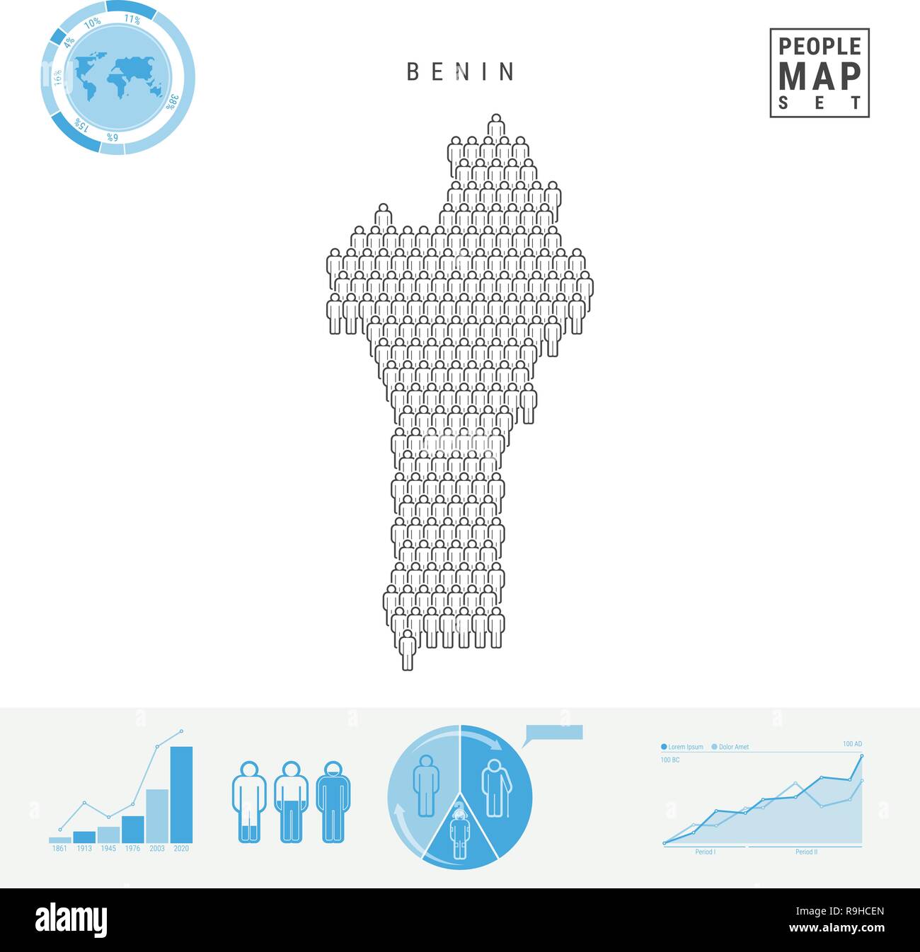 Benin People Icon Map. People Crowd in the Shape of a Map of Benin ...