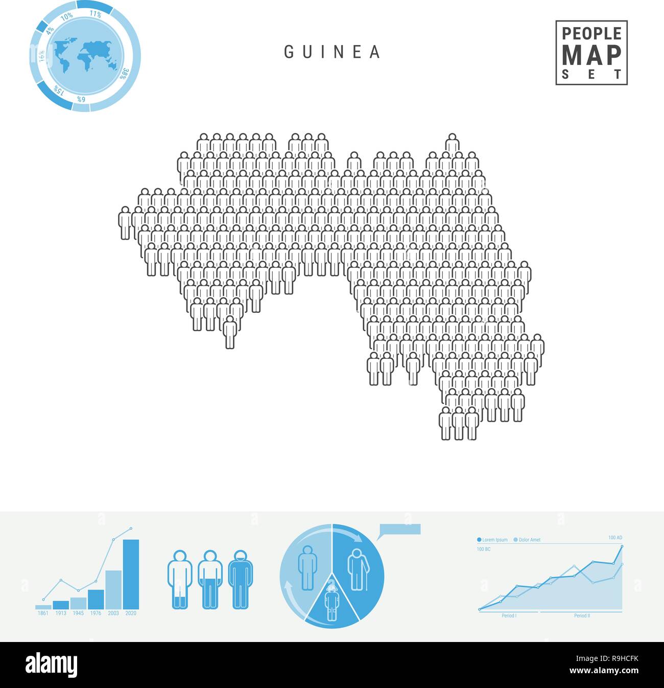 Guinea People Icon Map. People Crowd in the Shape of a Map of Guinea ...