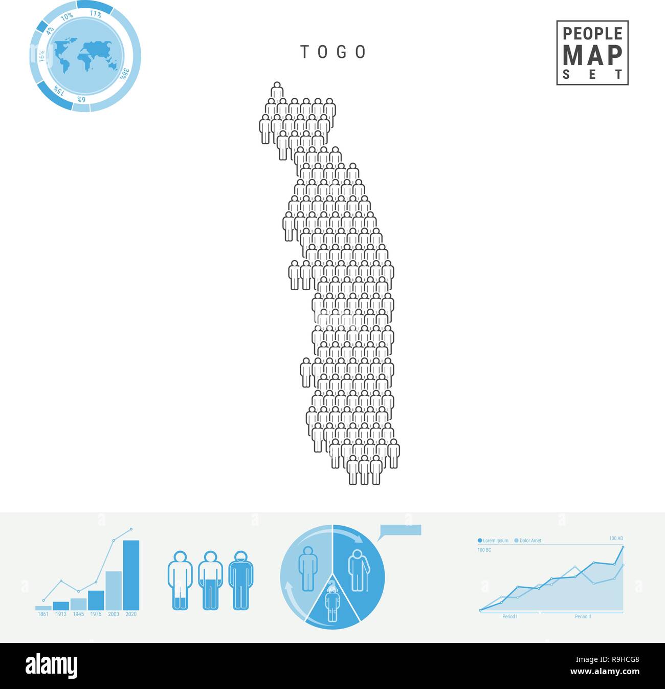 Togo People Icon Map. People Crowd in the Shape of a Map of Togo ...