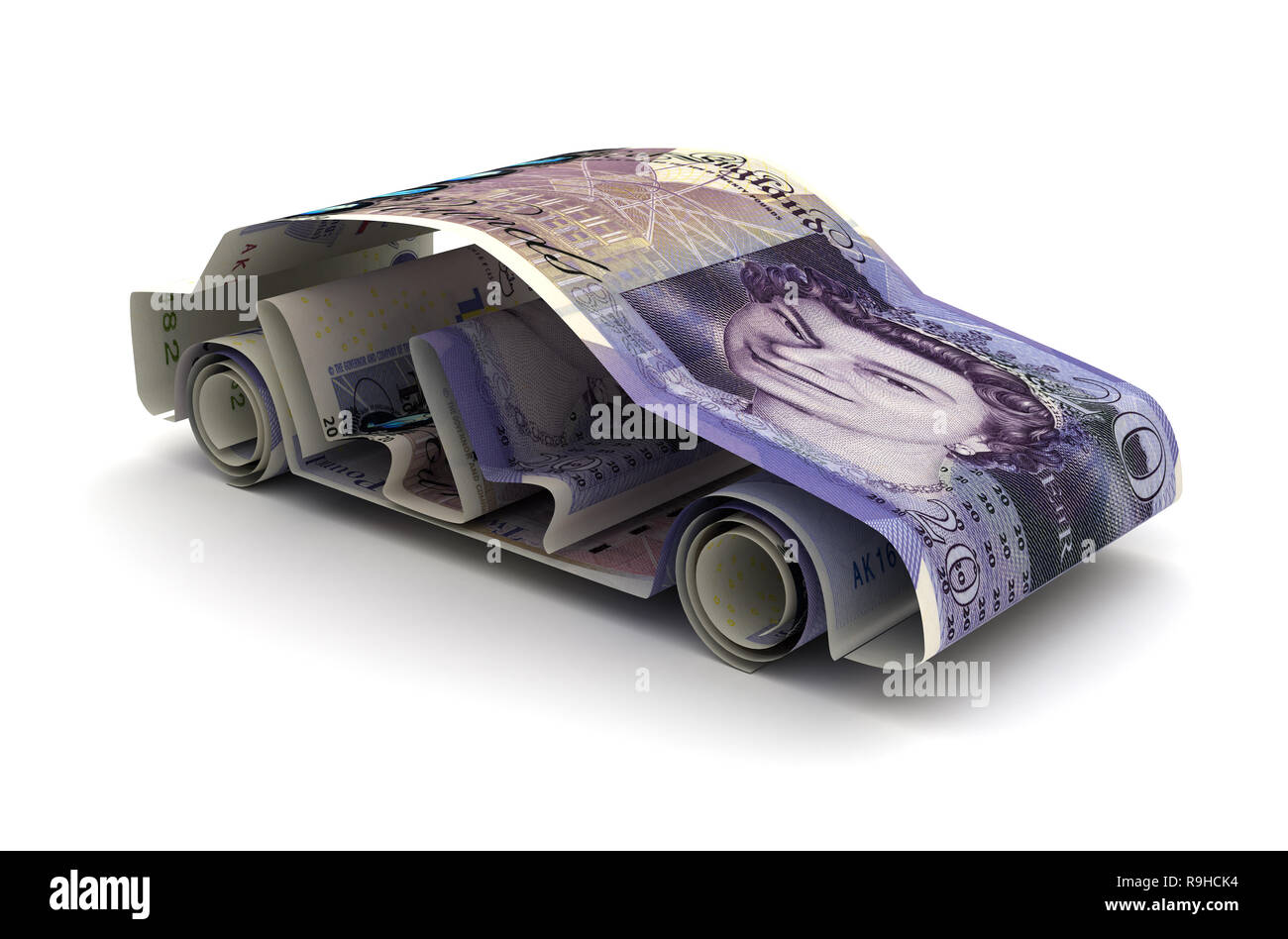 Car Finance With English Pound (Isolated on white background Stock ...