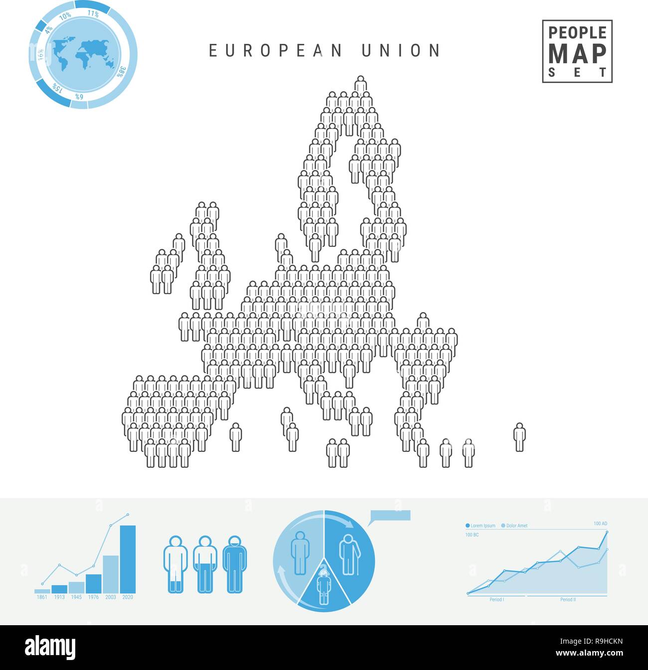 European Union People Icon Map. People Crowd in the Shape of a Map of ...