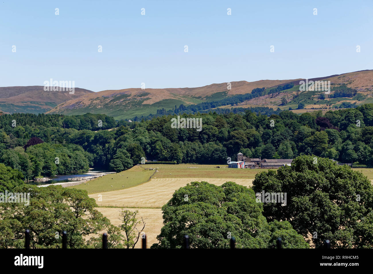 Ruskin's view across river lune in kirkby lonsdale Stock Photo - Alamy