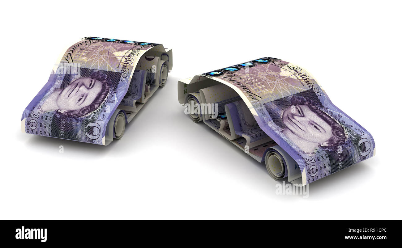 Car Finance With English Pound (Isolated on white background Stock ...