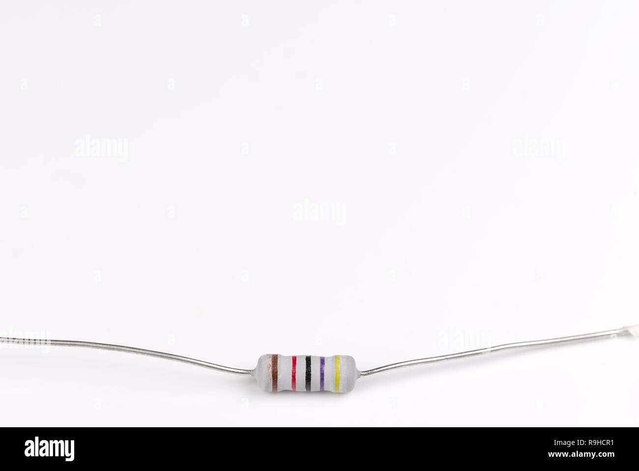 Electrical resistor isolated on a white background with shallow depth ...