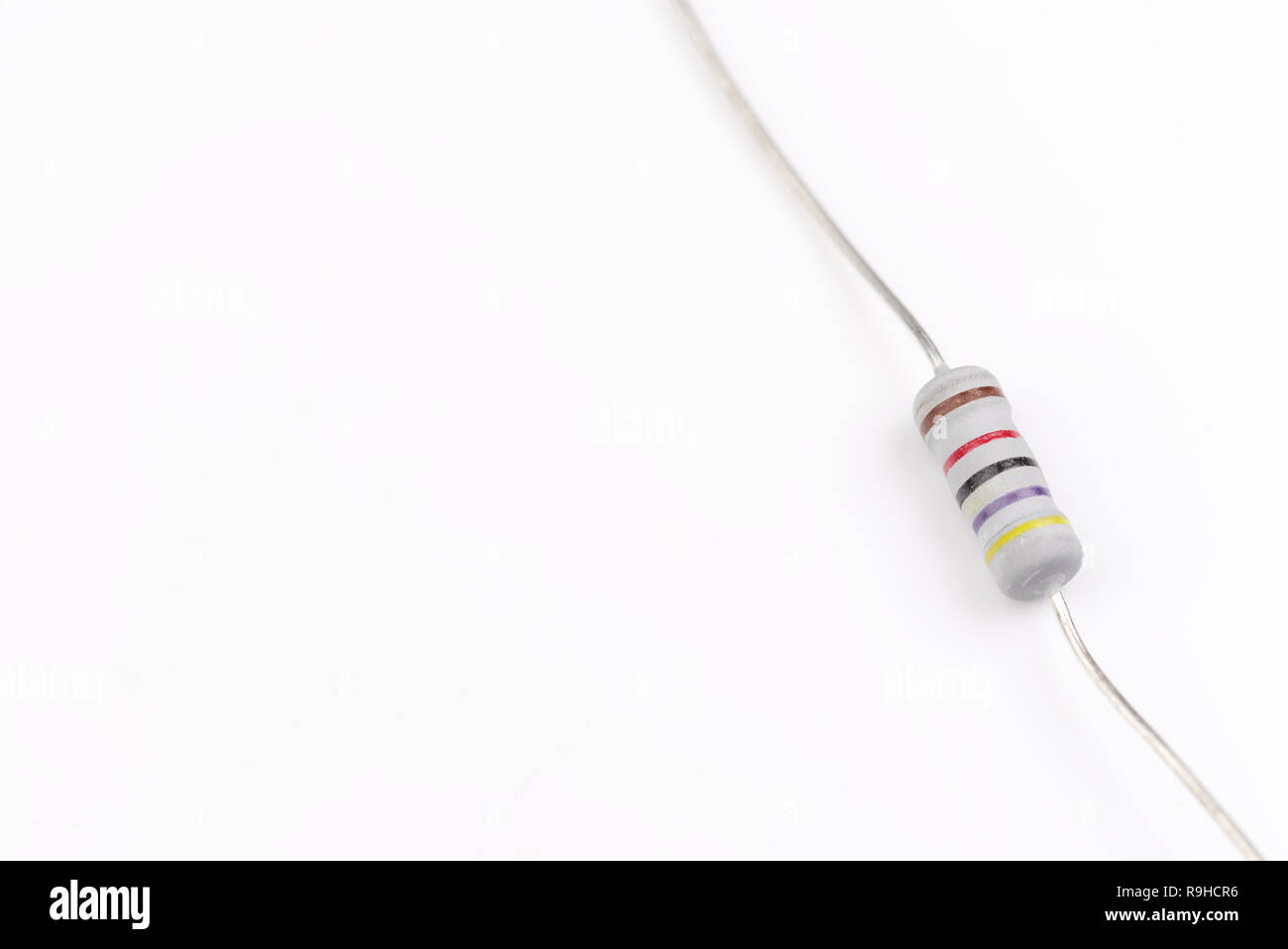 Electrical resistor isolated on a white background with shallow depth ...