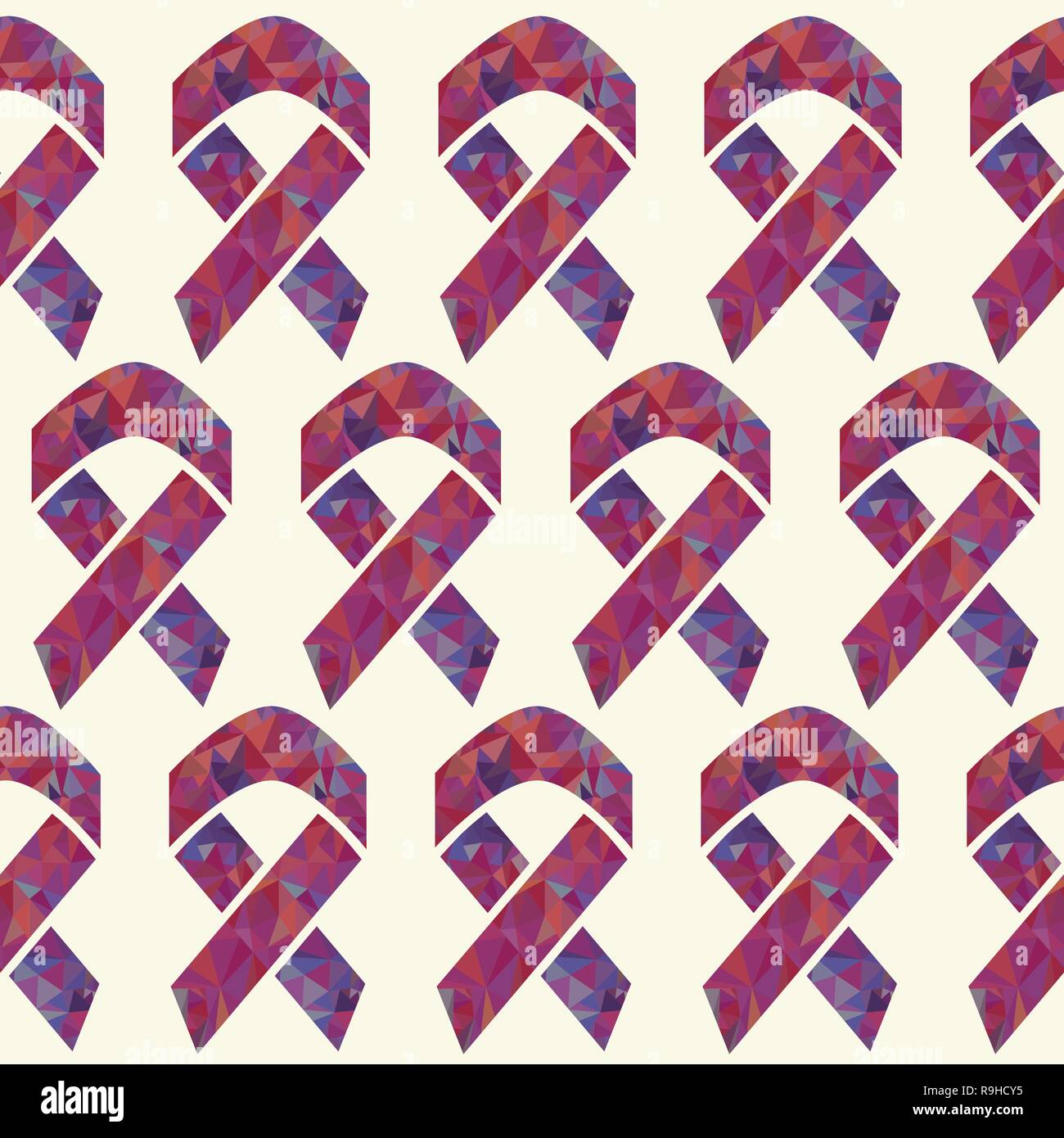 Red AIDS awareness ribbon vector seamless pattern Stock Vector Image ...