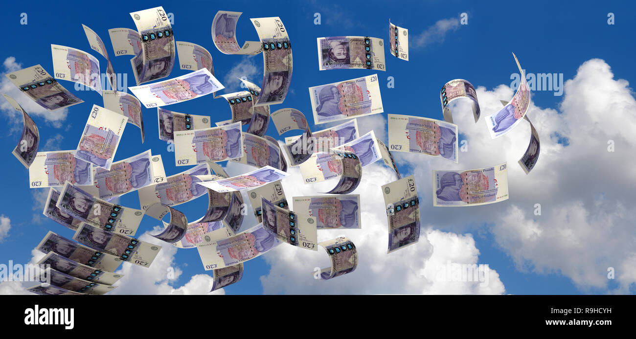 Flying English Pound (isolated with clipping path Stock Photo - Alamy