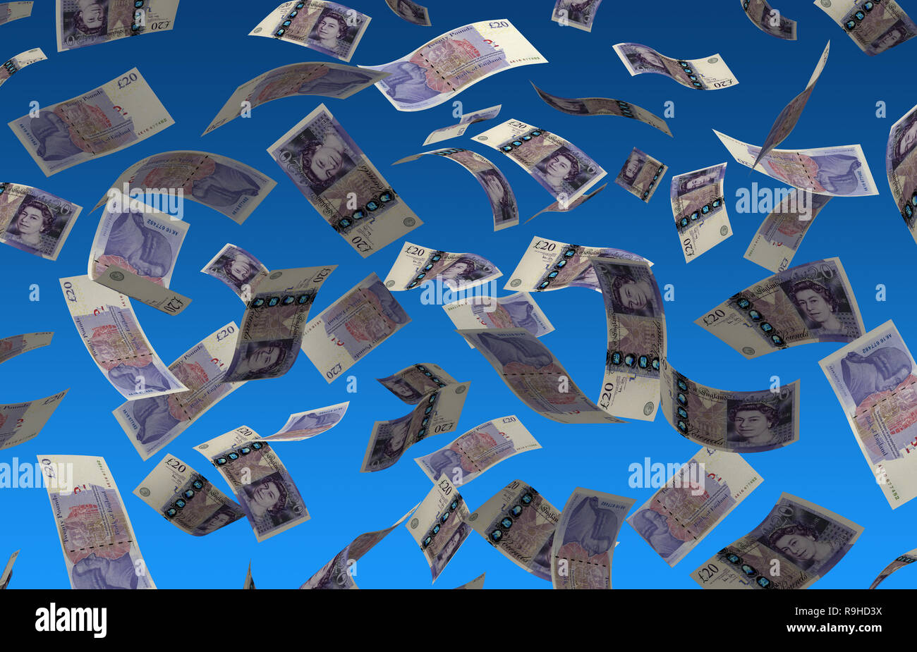 Flying English Pound (isolated with clipping path Stock Photo - Alamy