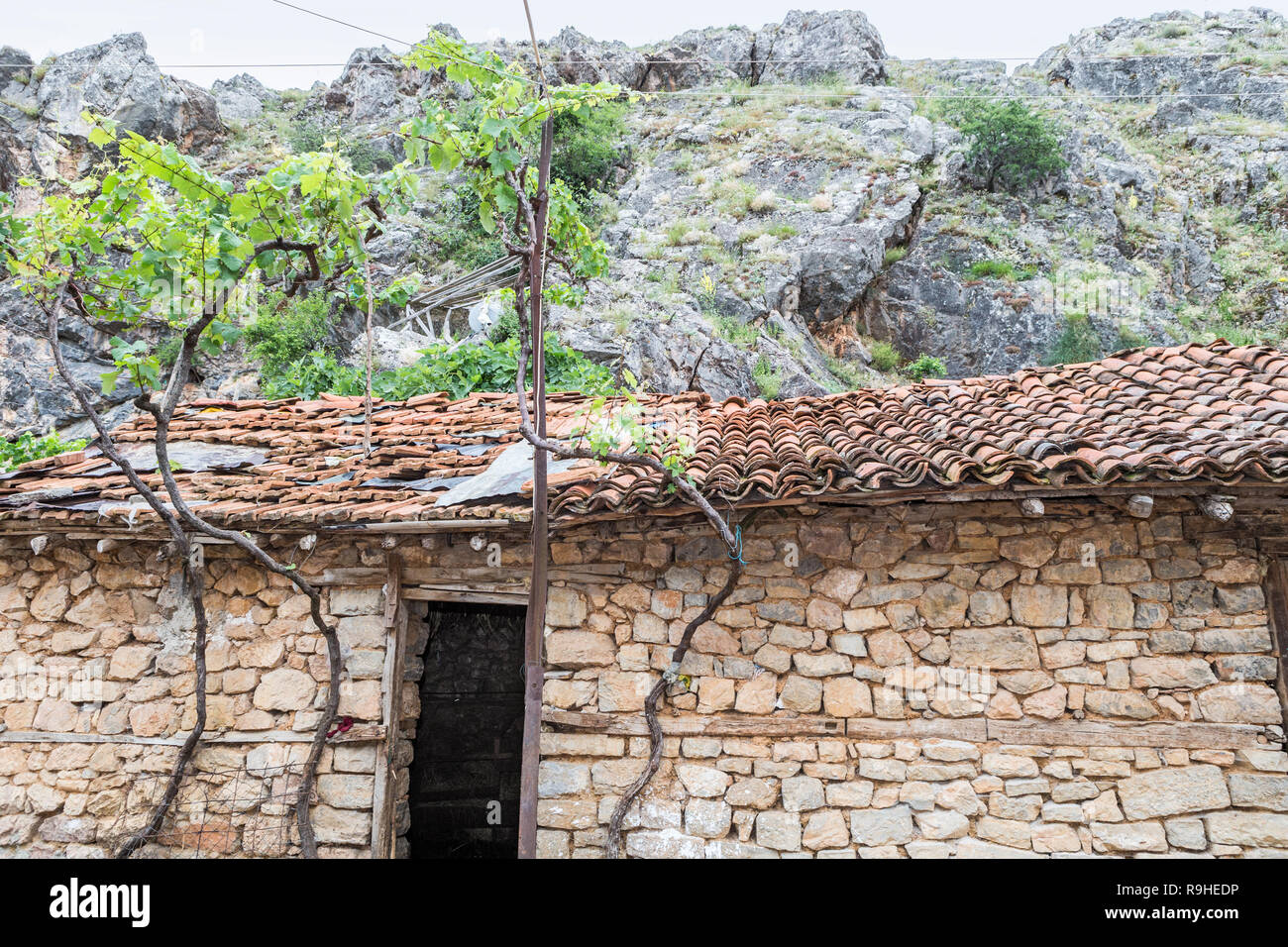 Lin village Albania Stock Photo - Alamy