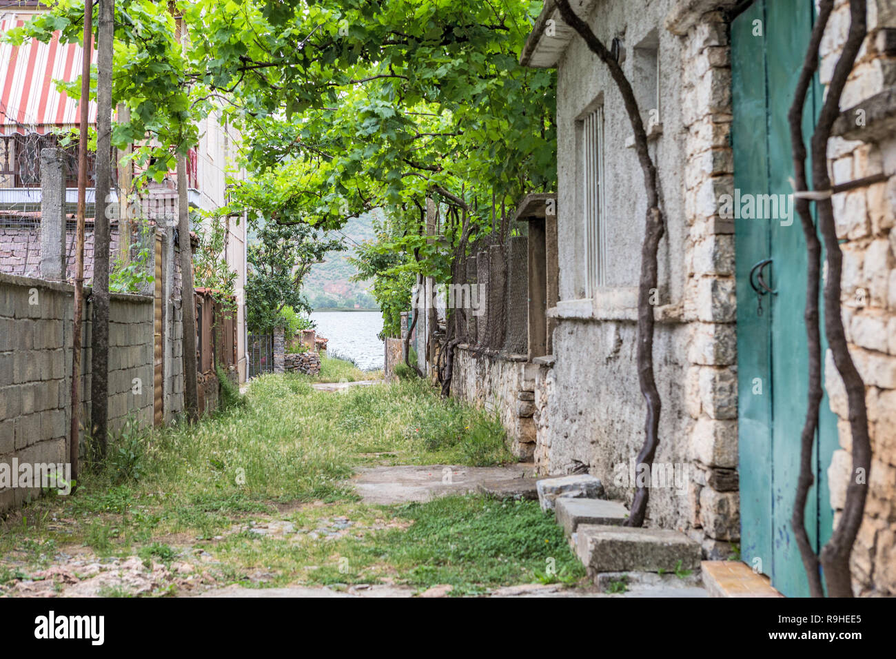 Lin village Albania Stock Photo - Alamy