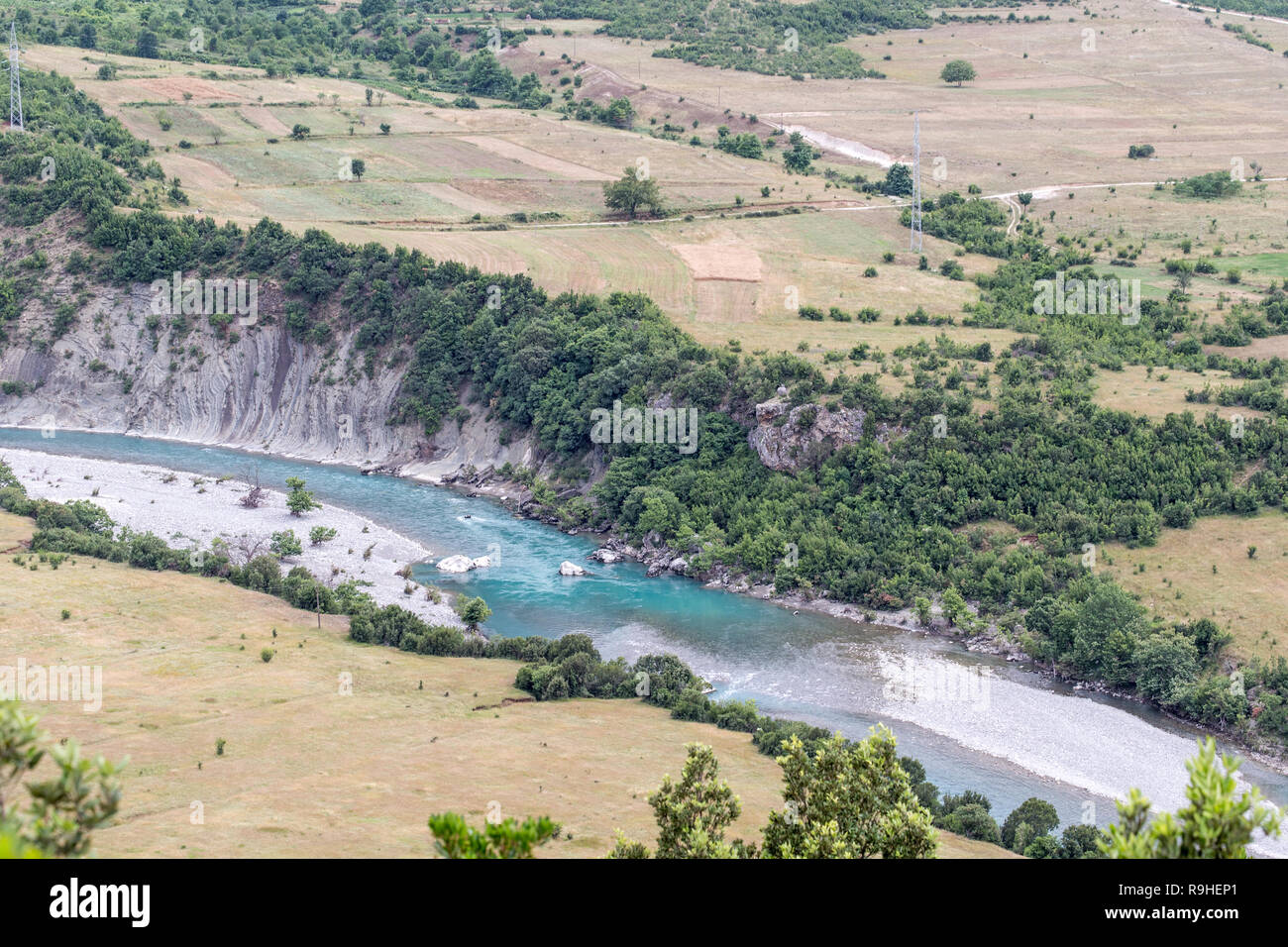 Vjosa river Albania Stock Photo - Alamy