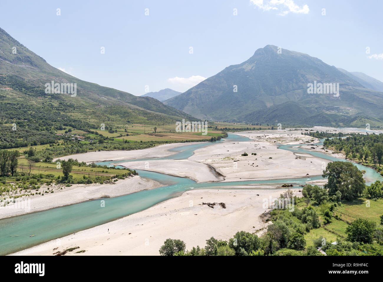 Tepelena & River Drino Albania Stock Photo - Alamy