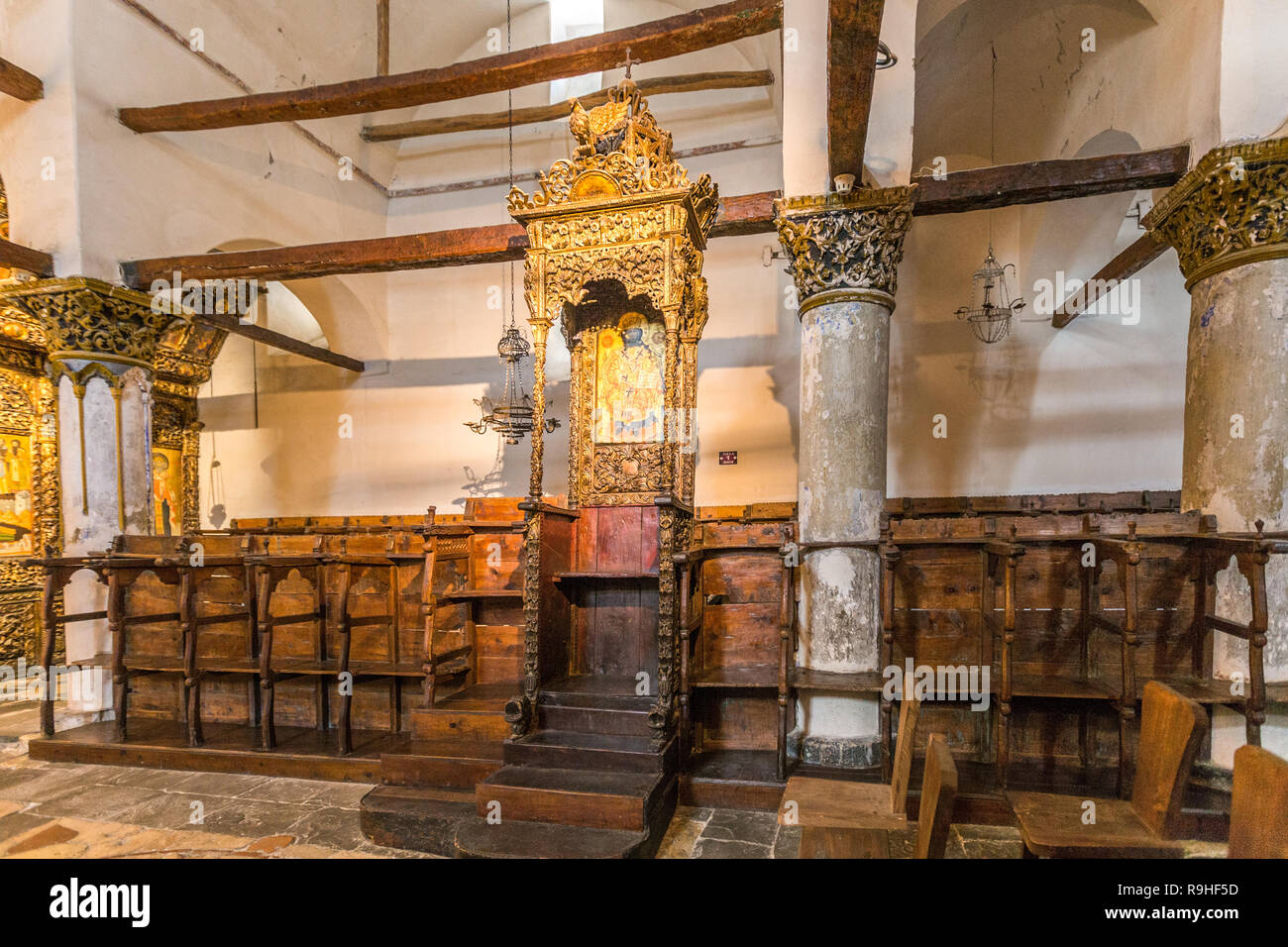 Priest's chair, Interior of Church, Berat Castle Old Town Orthodox ...