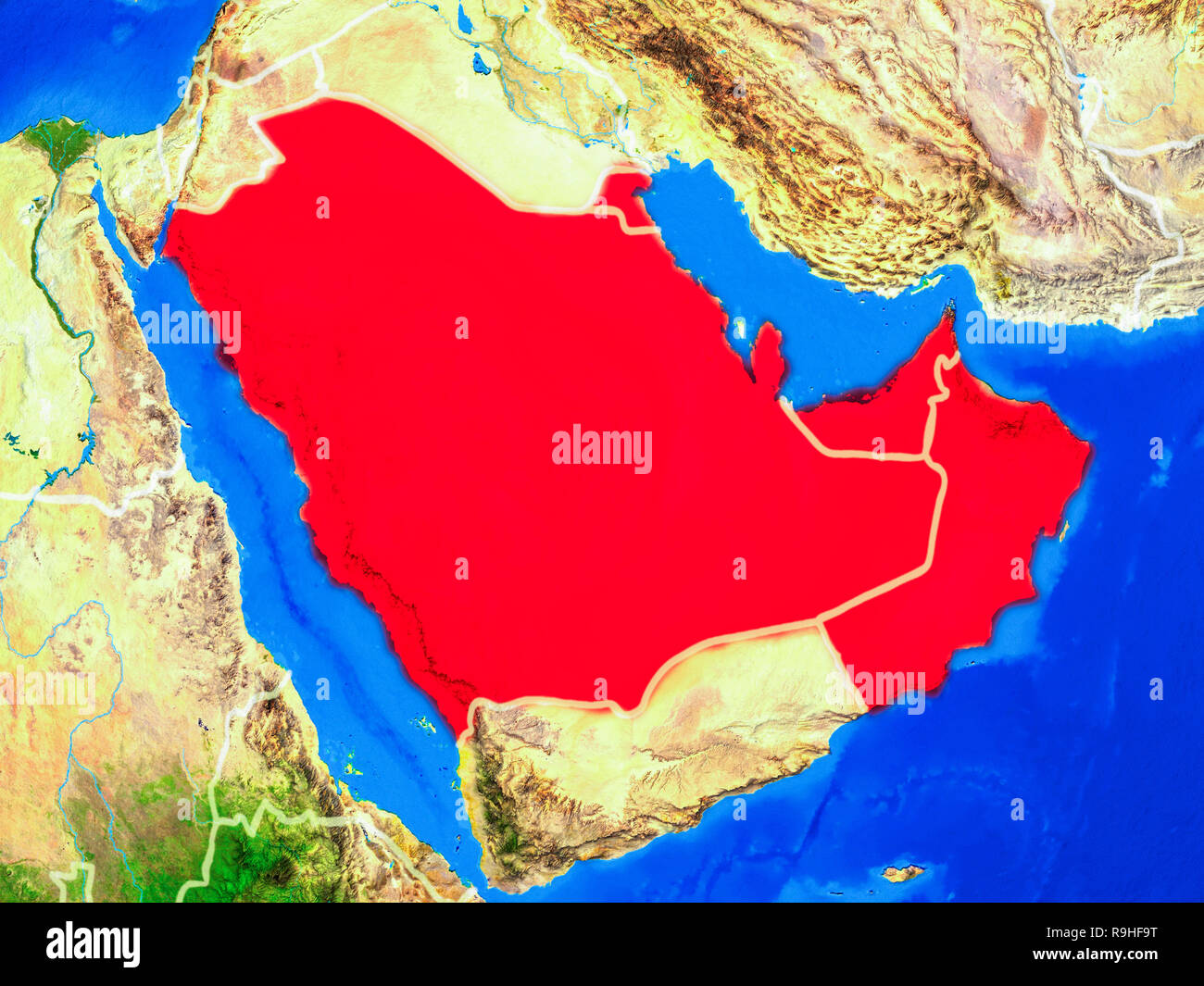 CCASG countries from space on model of planet Earth with country ...