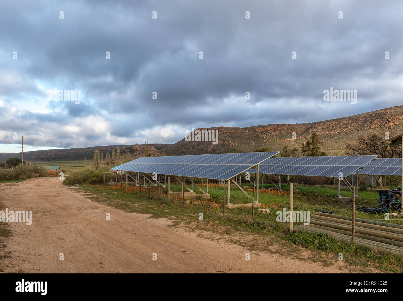 KROMRIVIER, SOUTH AFRICA, AUGUST 25, 2018: A solar power installation ...