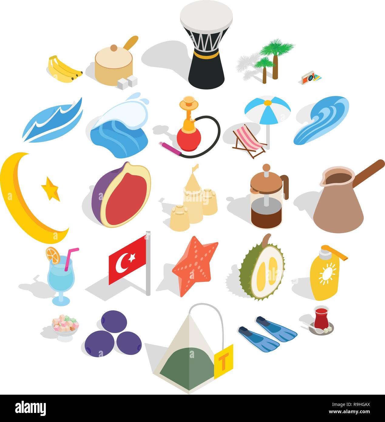 Turkey icons set, isometric style Stock Vector Image & Art - Alamy