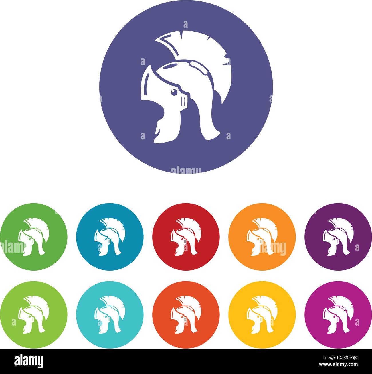 Roman helmet icons set vector color Stock Vector Image & Art - Alamy