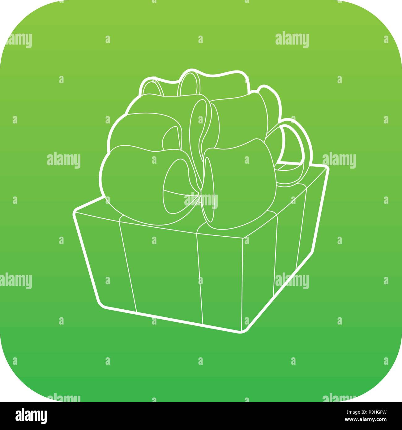 Green giftbox with thin bow Stock Vector Images - Alamy