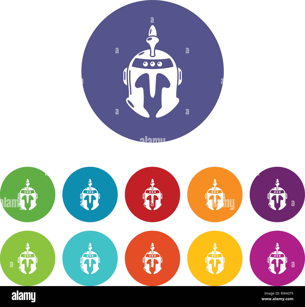 Knight helmet icons set vector color Stock Vector Image & Art - Alamy