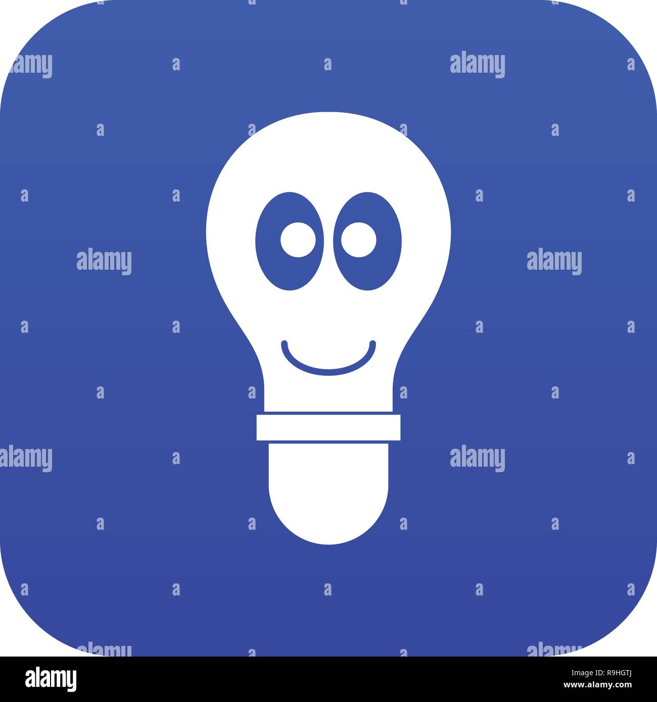 Smiling light bulb with eyes icon digital blue Stock Vector Image & Art ...
