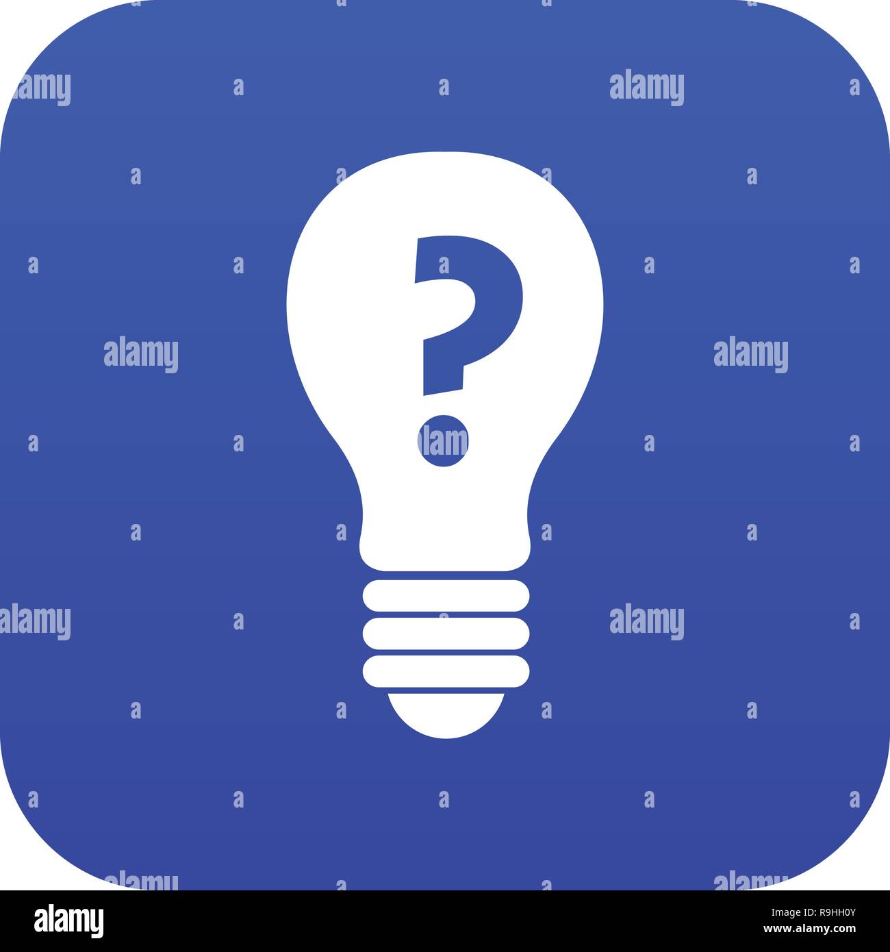 Light bulb with question mark inside icon digital blue Stock Vector ...