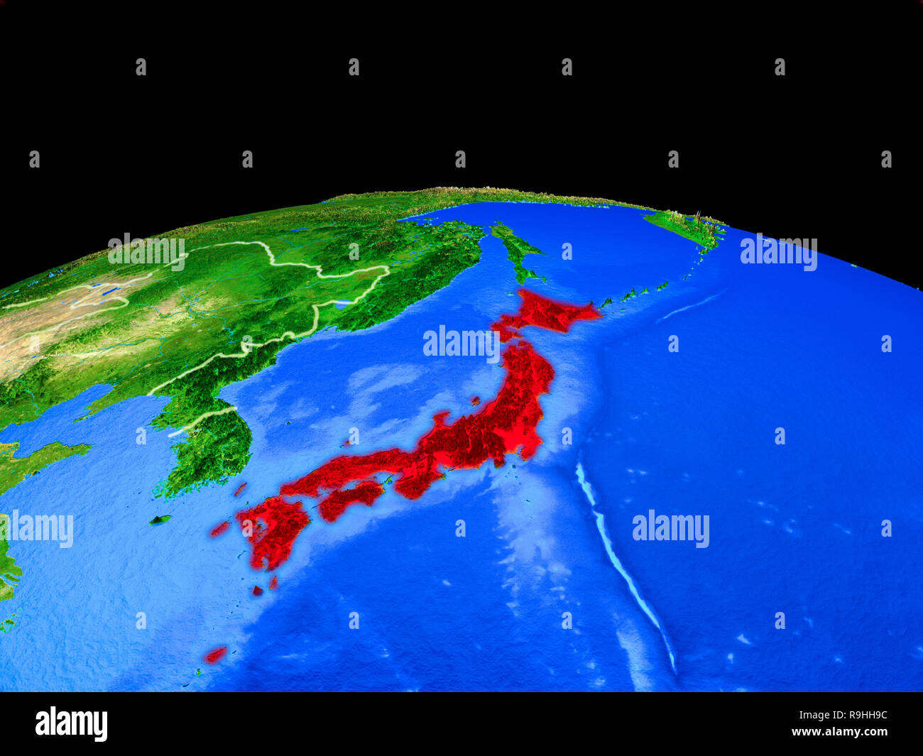 Japan map detailed hi-res stock photography and images - Alamy