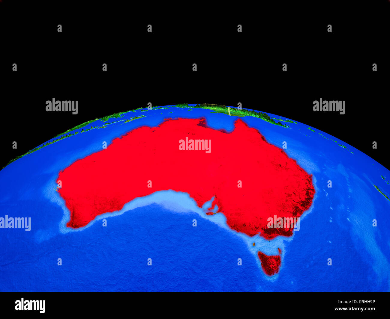Australia on model of planet Earth with country borders and very ...