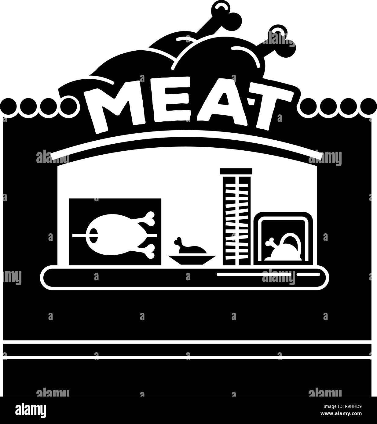 Butchers market stall Stock Vector Images - Alamy