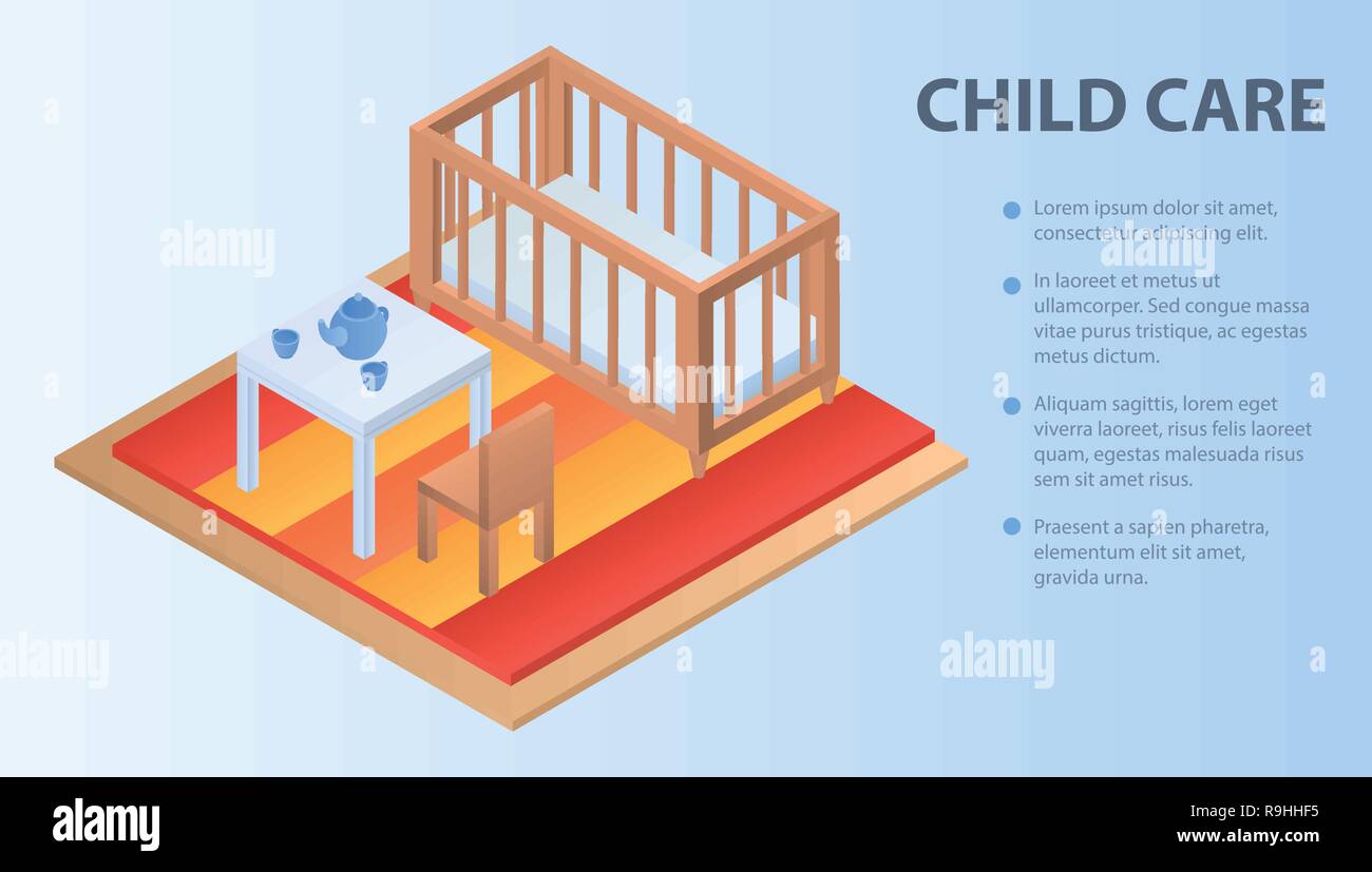 Child care concept background, isometric style Stock Vector Image & Art ...