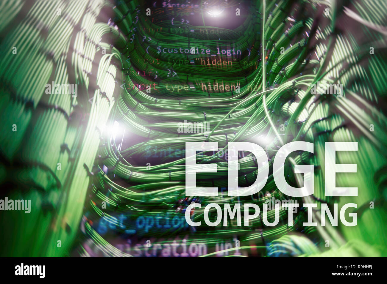EDGE computing, internet and modern technology concept on modern server ...