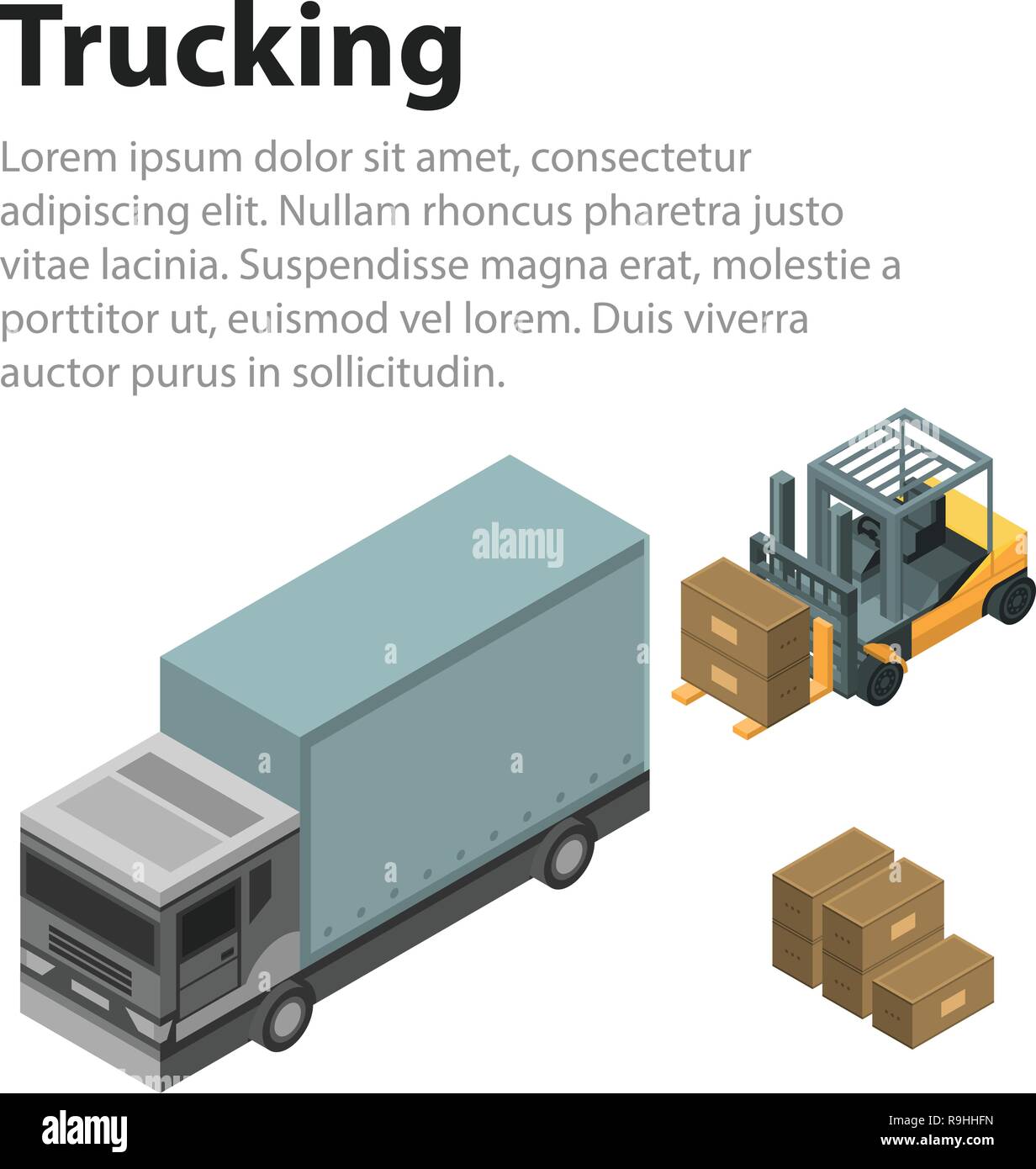 Trucking loading concept background, isometric style Stock Vector Image ...