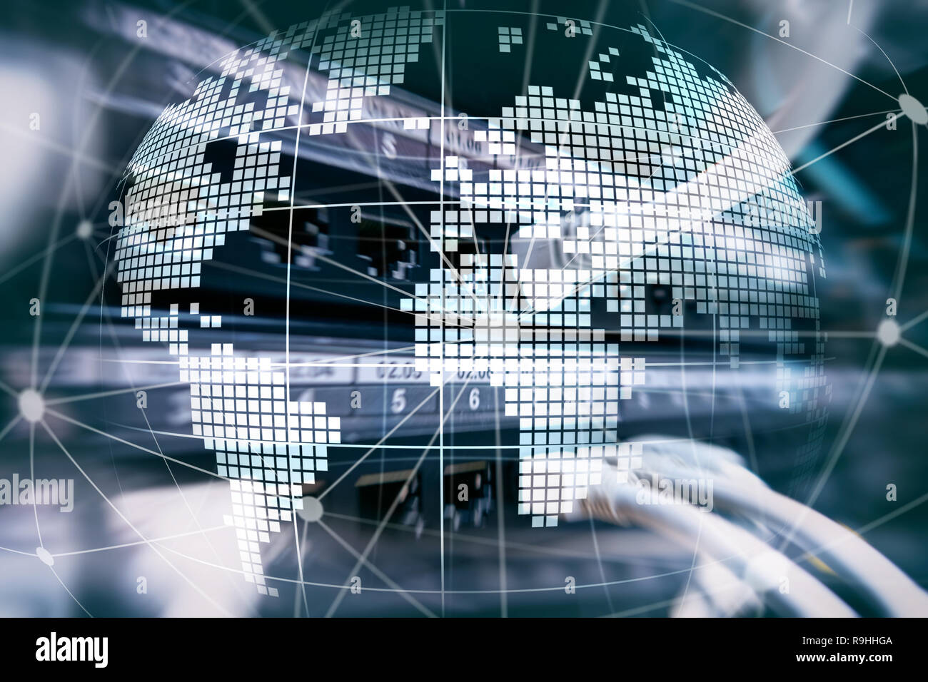 3D Earth as telecommunication and internet technology concept Stock ...