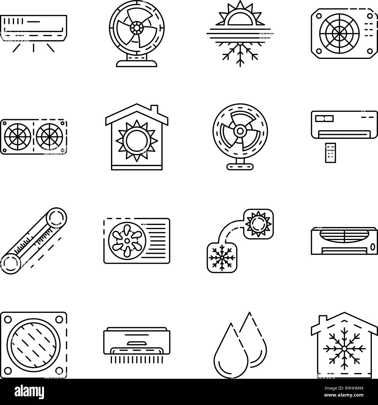 Conditioner icon set, outline style Stock Vector Image & Art - Alamy